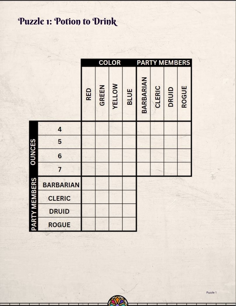Two Dozen D&D Logic Puzzles - Go on a Dungeons and Dragons Adventure ...