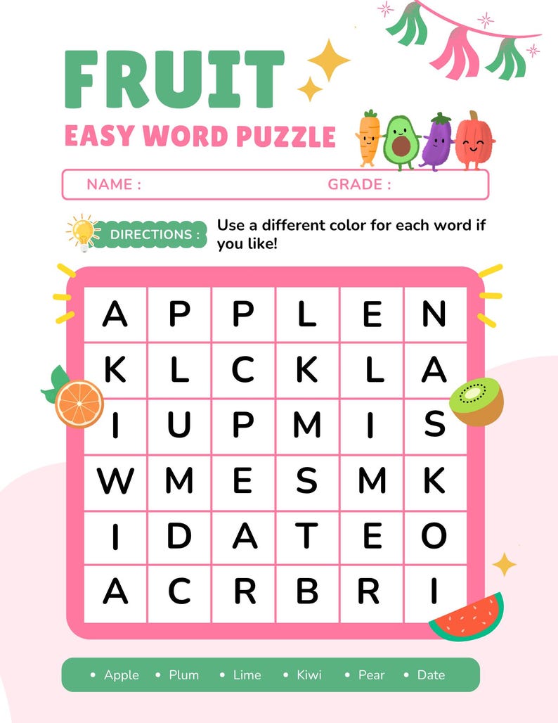 Kids English Workbook | Word Search, Sentence Writing, Vocabulary (PDF ...