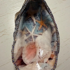 Handmade Sea Shells Decoupage Oyster Shell Trinket Dish - Etsy