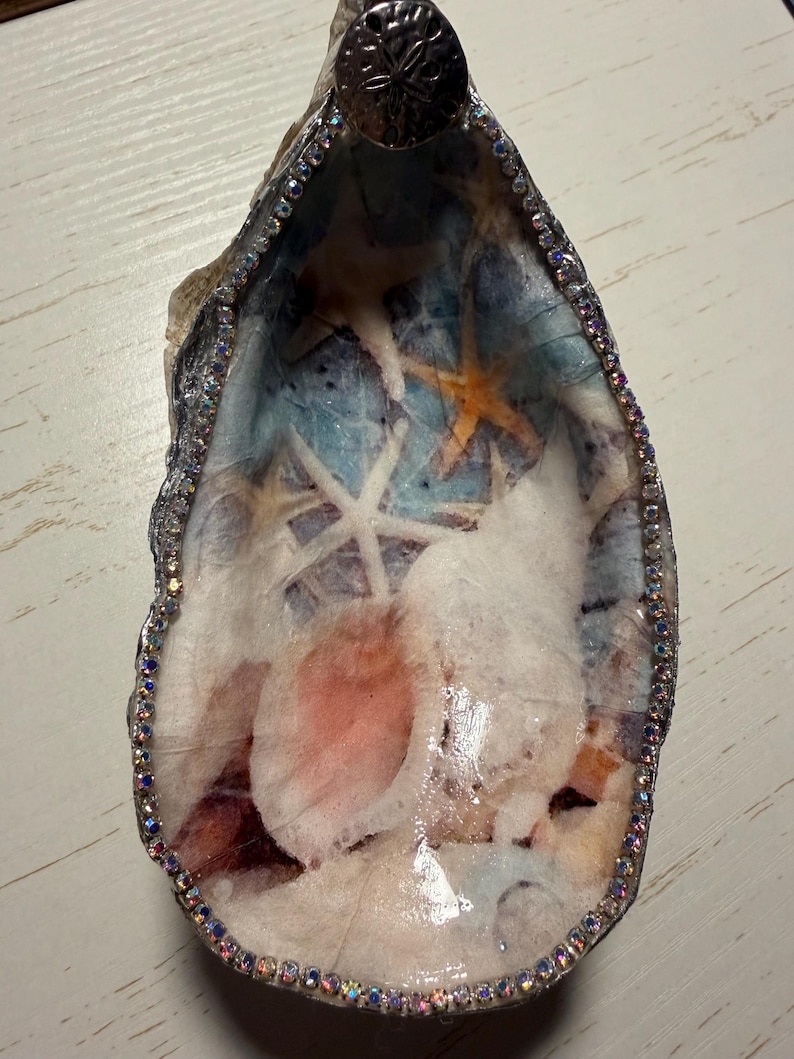 Handmade Sea Shells Decoupage Oyster Shell Trinket Dish - Etsy