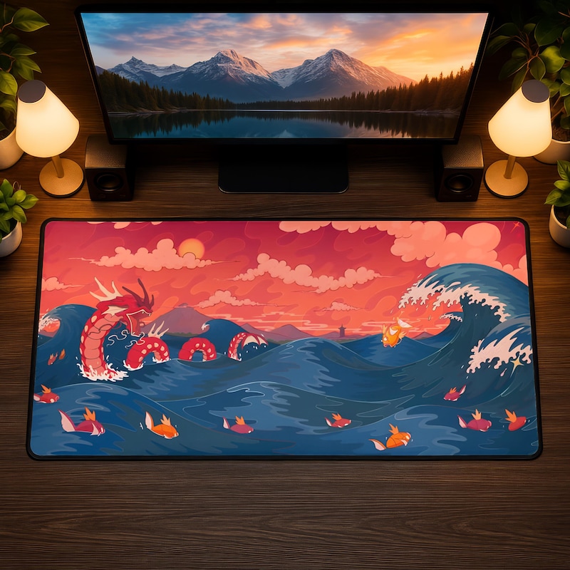 Red Dragon Mouse Pad - Etsy