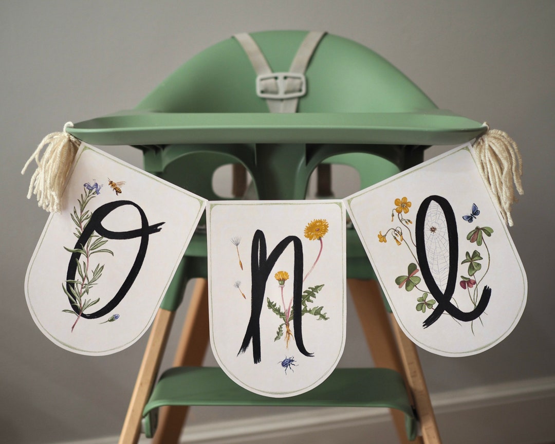 Botanical First Birthday Banner, ONE Banner, Fairy First Birthday, High ...