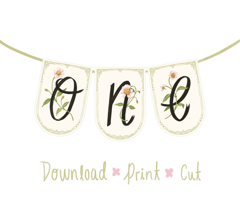 First Birthday Banner Printable | ONE Banner | Wildflower First ...