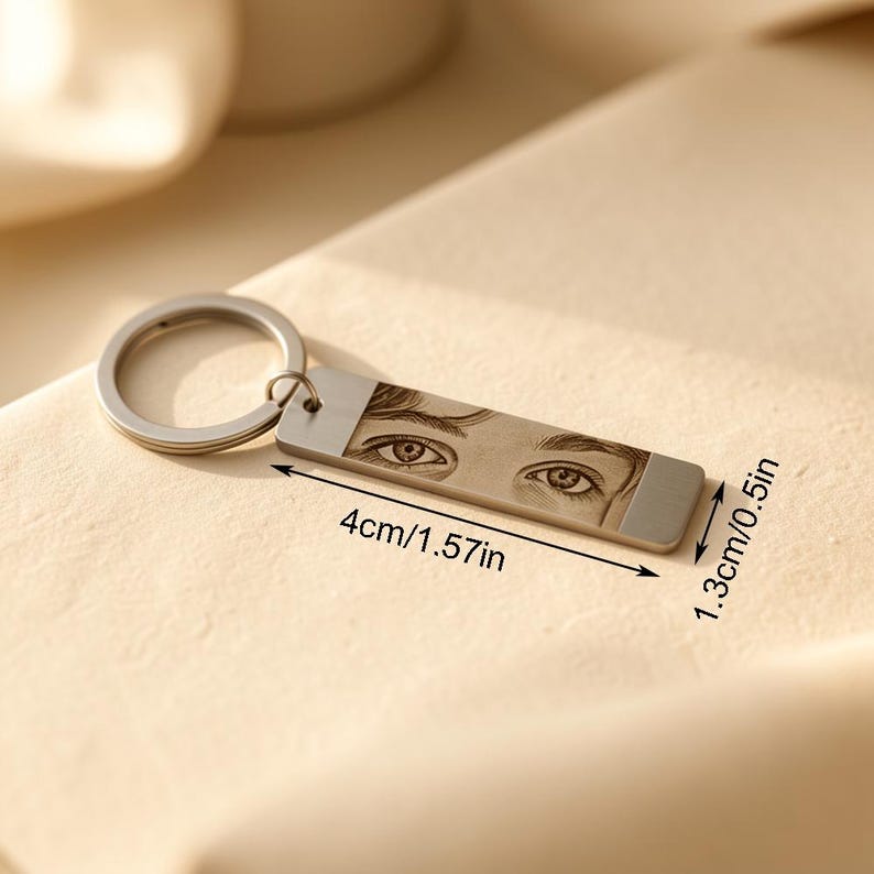 Custom Eye Keychain Personalized Photo Engraved Stainless Steel ...
