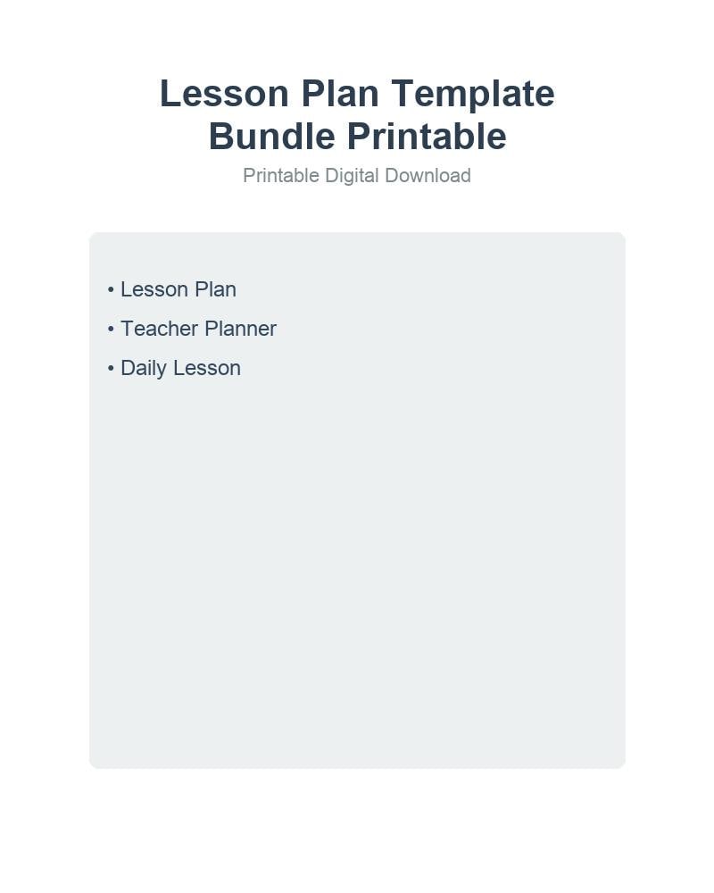 Lesson Plan Template Bundle Printable | Weekly + Daily Teacher Planning ...
