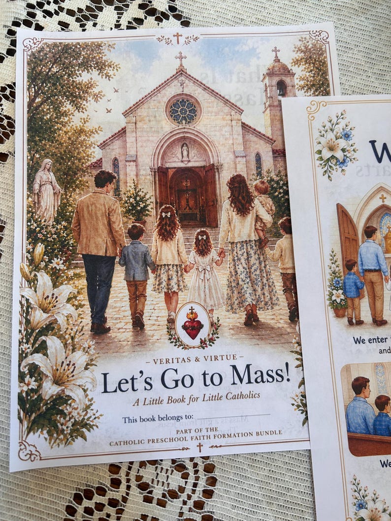 Catholic Preschool Printable Mass Book - Etsy