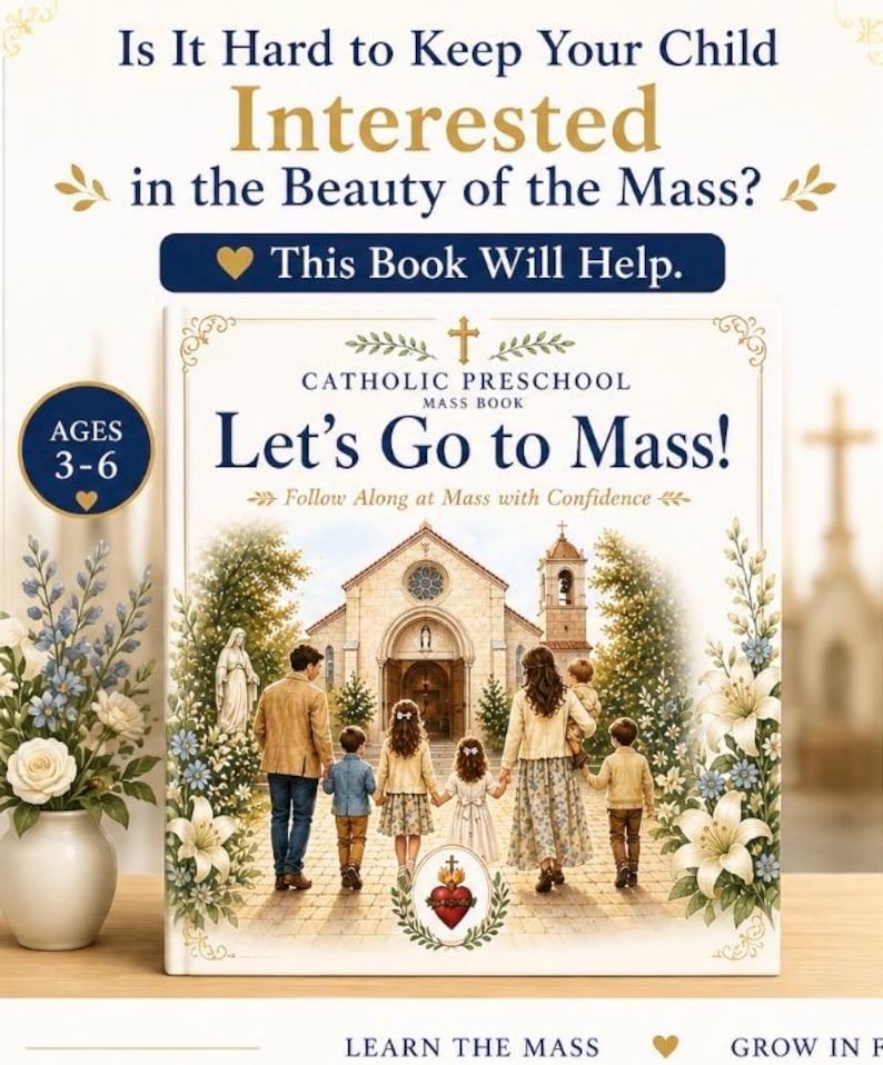 Catholic Preschool Printable Mass Book - Etsy