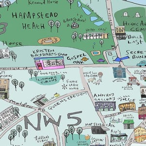 Kentish Town Map - Etsy