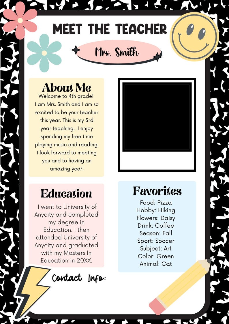 Meet the Teacher Template Editable Canva Template | Back to School Open ...