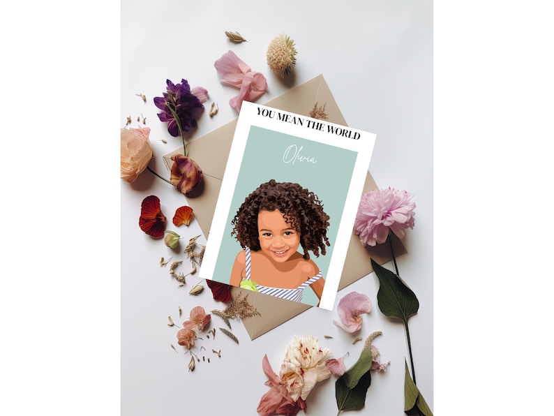 You Mean the World Son Card | Personalized Portrait From Photo ...
