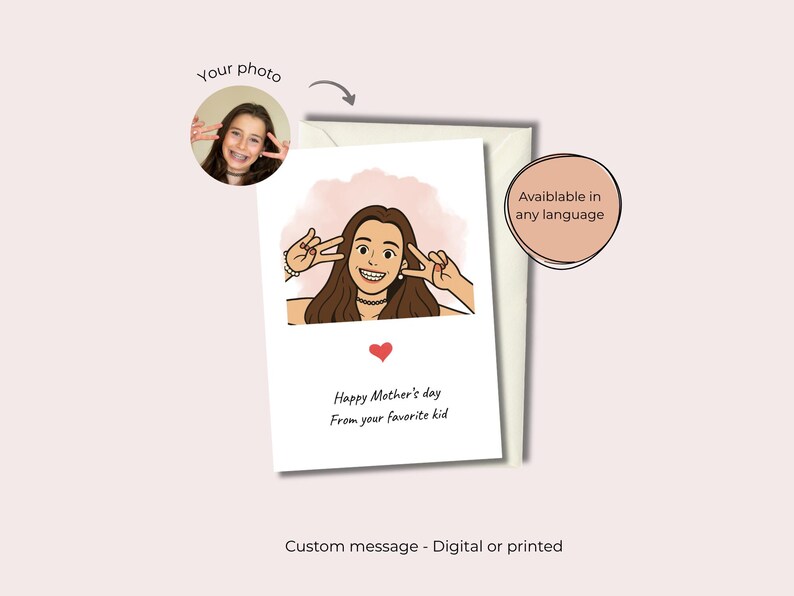 Custom Supermom Mother's Day Card | Personalized Cartoon Photo Greeting ...