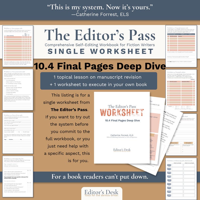 Final Pages Deep Dive | Writing Lesson + Editing Worksheet PDF for ...