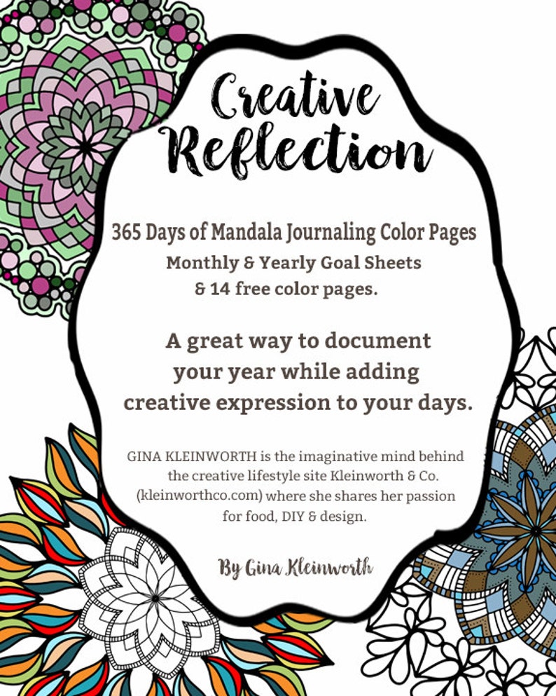 Creative Reflection - 365 Days of Journaling Color Pages Ebook - Etsy