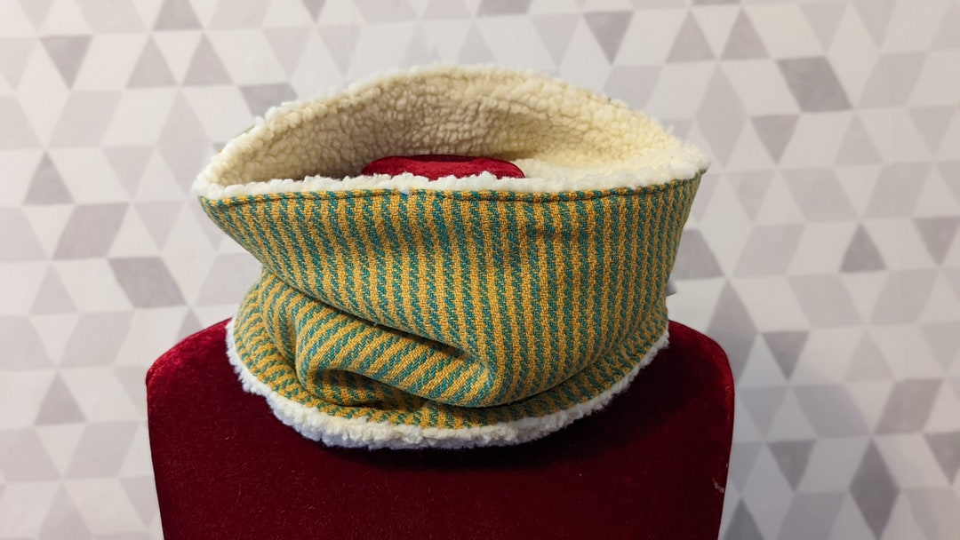 Yellow and Green Striped Harris Tweed & Sherpa Fleece - Etsy