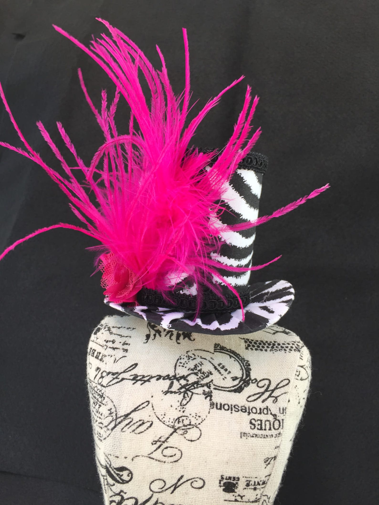 Funky Zebra Mad Hatter Mini Top Hat for Wedding. Dress Up - Etsy