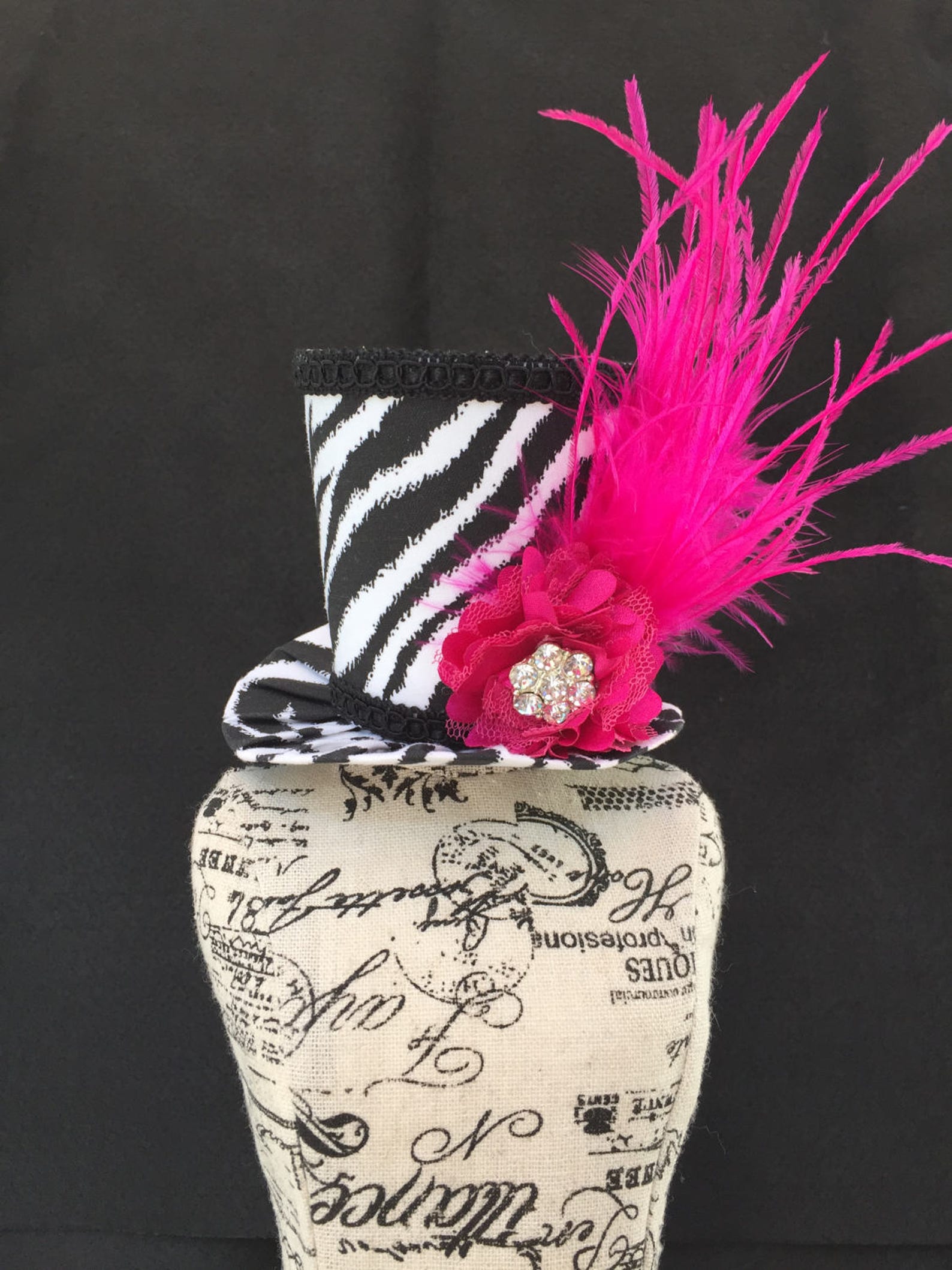 Funky Zebra Mad Hatter Mini Top Hat for Wedding. Dress Up - Etsy