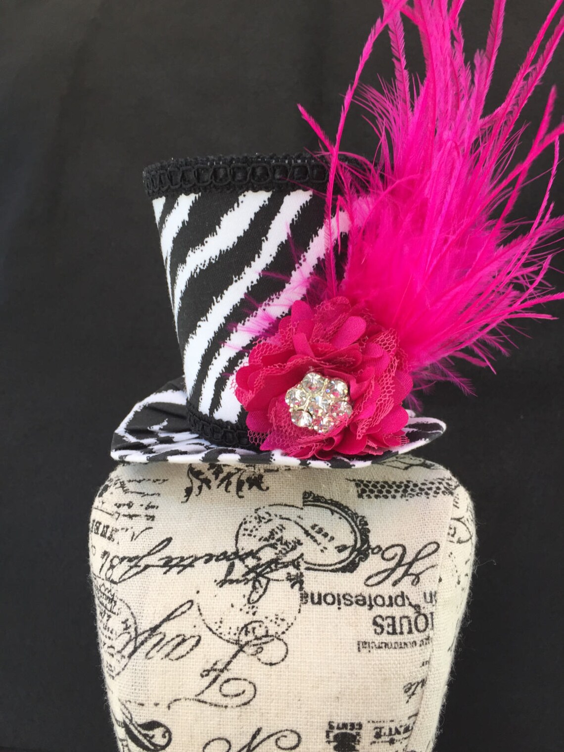 Funky Zebra Mad Hatter Mini Top Hat for Wedding. Dress Up - Etsy