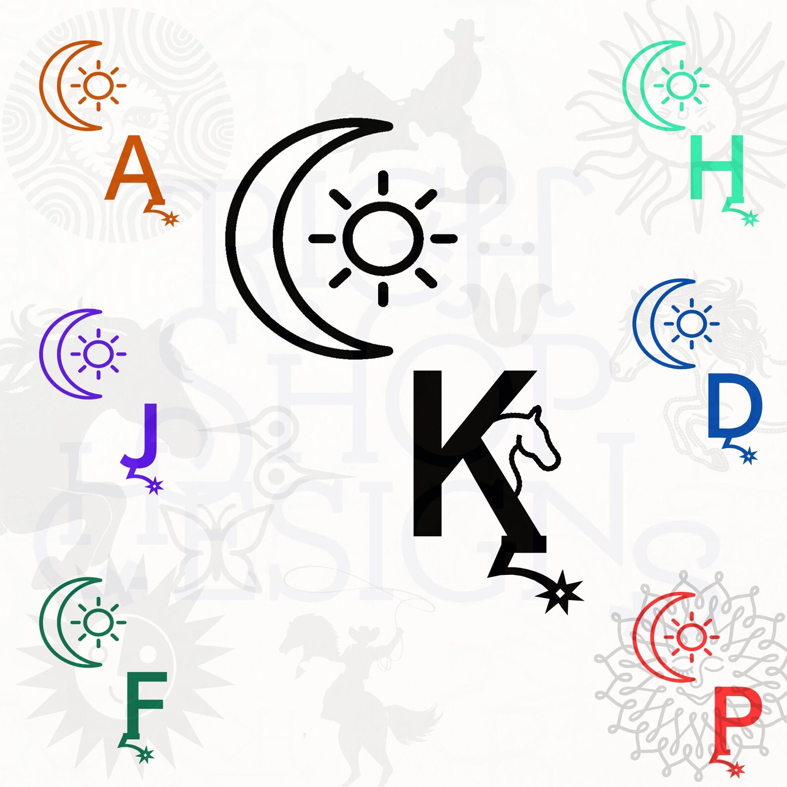 Western Ranch Monogram SVG Bundle, Editable Alphabet Letters (SVG ...