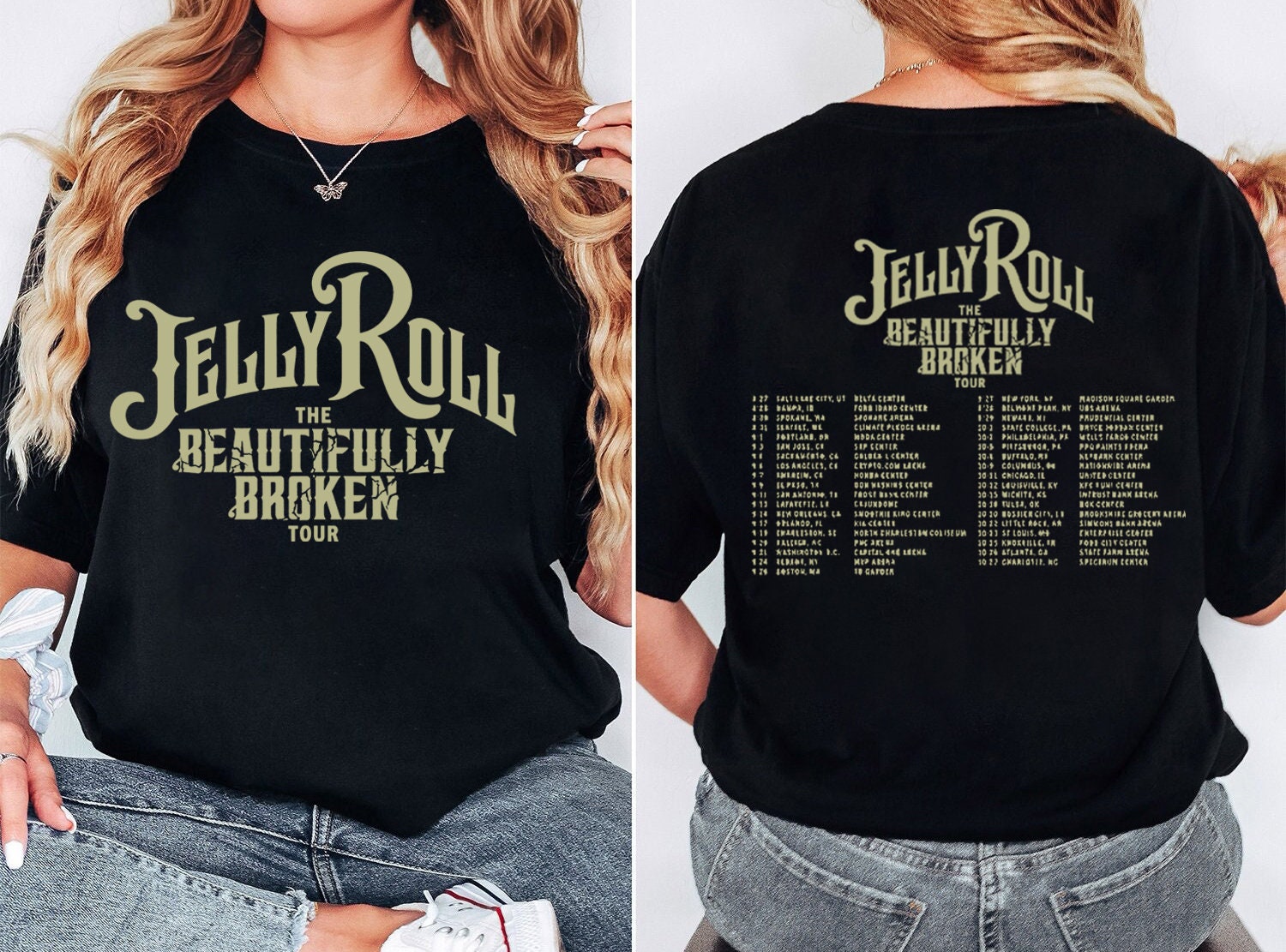 Jelly Roll The Beautifully Broken Tour 2024 Shirt, Jelly Roll Fan Shirt ...