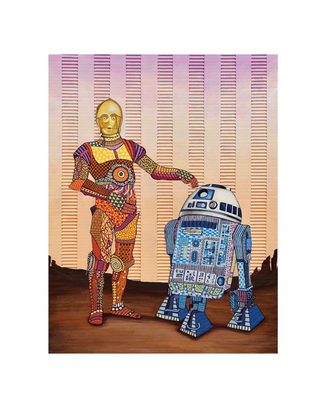R2D2 and C3PO Art Print - Etsy