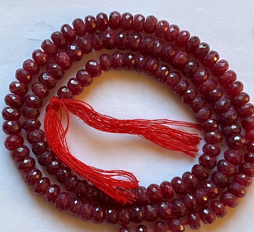 Red Ruby Beads 50 Pcs 3 to 5mm Natural Precious Loose Faceted Gemstone ...