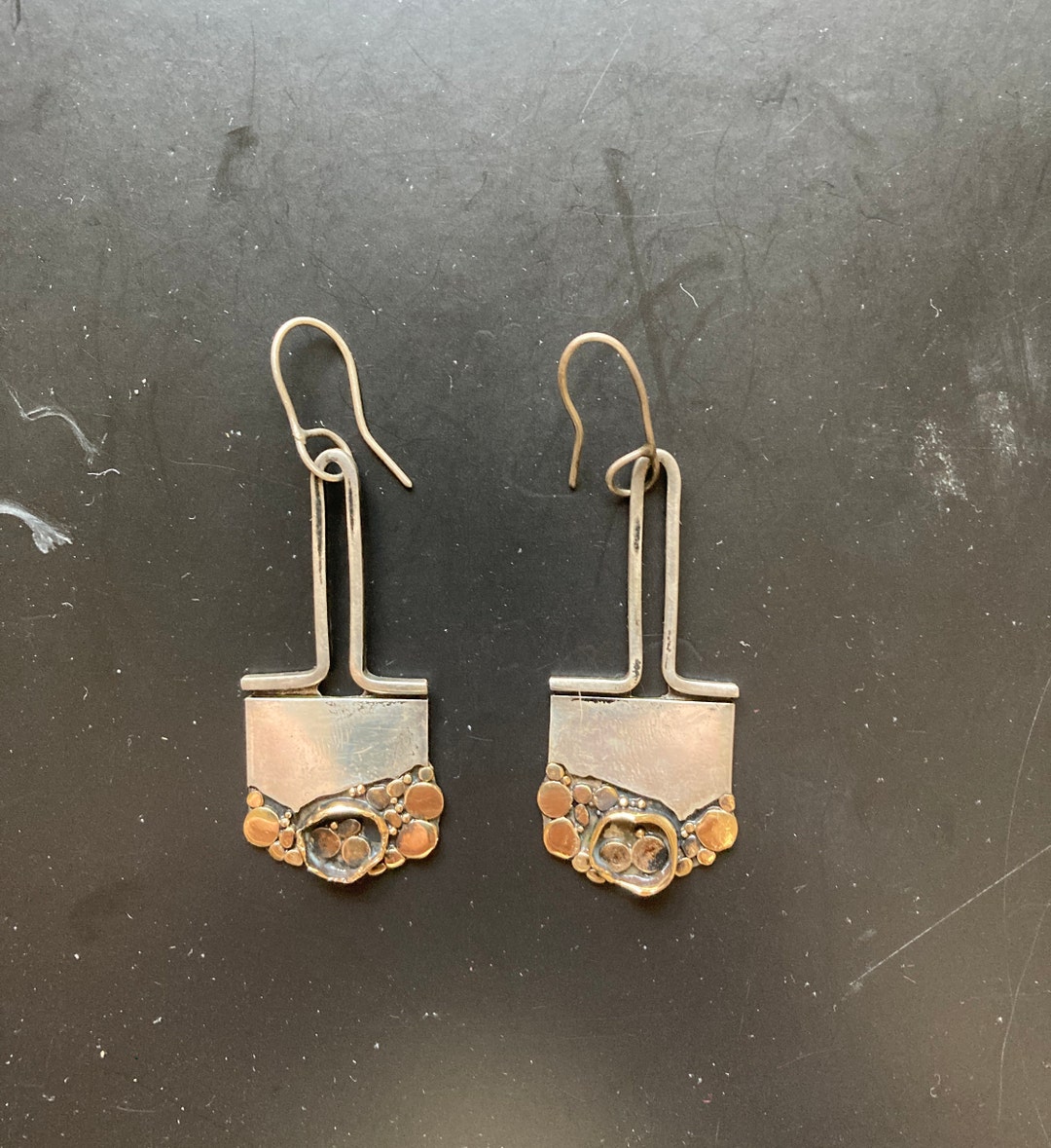 Glanzer Earrings Vintage Earrings 14k Gold Sterling Silver Multi-metal ...