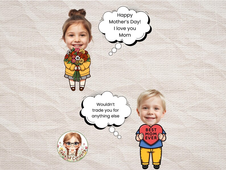 Mother's Day Kids Add Face Activity Template Printable Craft and ...
