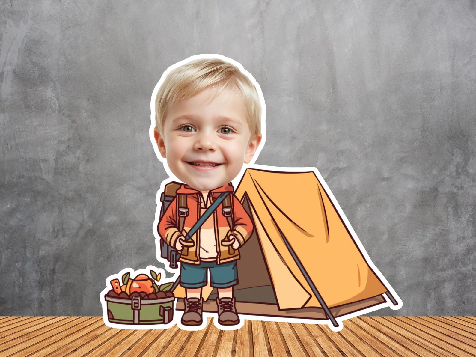Camping Kids Add Face Custom Camping Clipart Template Outdoor Party Add ...