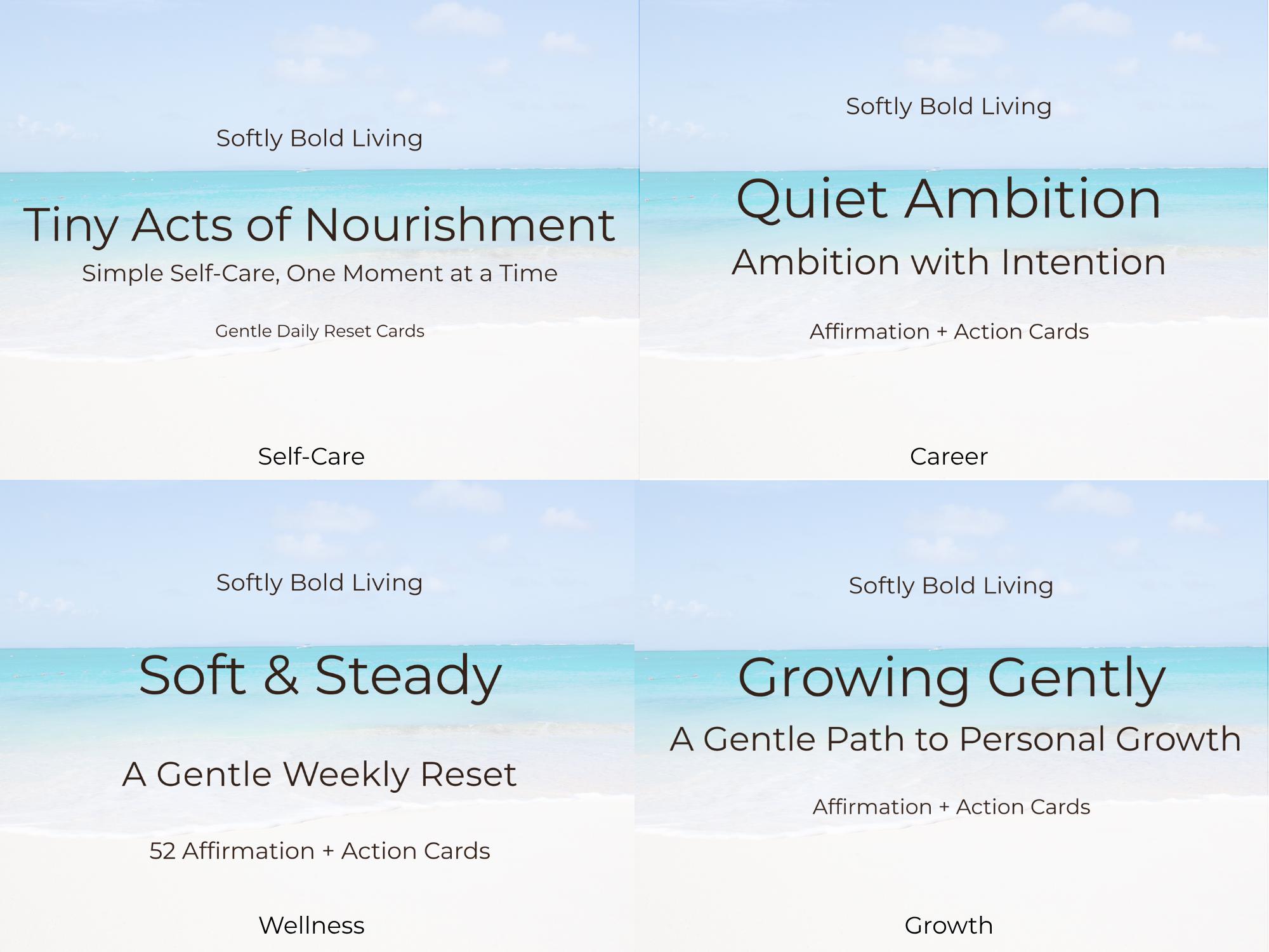 Printable Affirmation Cards Bundle | 4 Decks for Self Care, Personal ...
