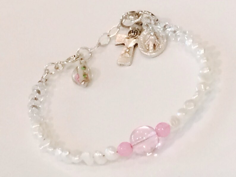 First Communion Bracelet: Sterling Silver and Fresh Water - Etsy