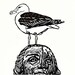 SEAGULL POOP on a Statue's Head, Linocut Relief Print, Inktober 2021 ...