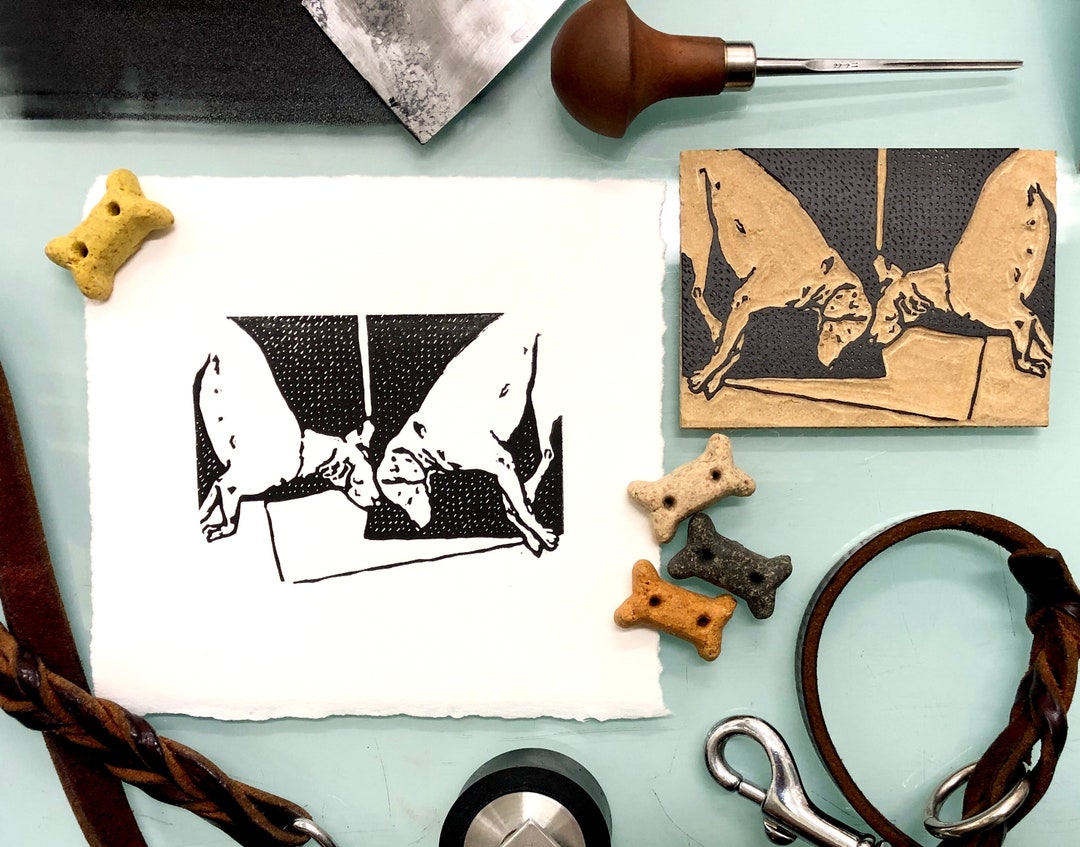 BUDDY Inktober Lino Mini, Dog Best Friend 3X4 Inch Relief Print - A ...