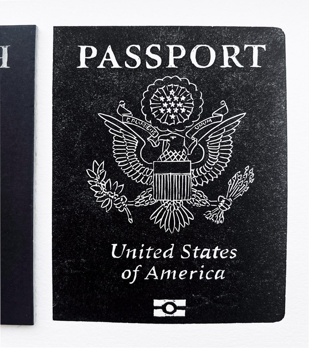PASSPORT, Travel, Linocut Relief Print, Inktober 2024, Not Real, Carved ...
