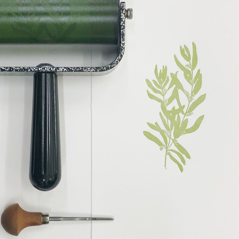 OLIVE SPRING Original Fine Art Linocut Relief Print | Etsy