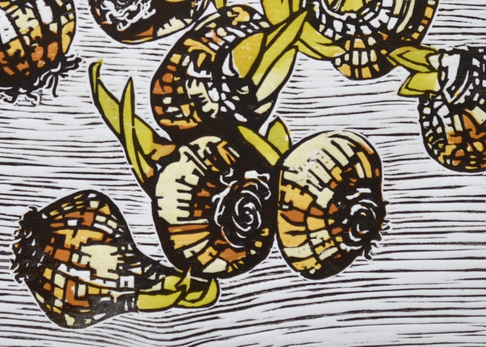 Woodcut Relief Print, Color 13x11 WAITING PAPERWHITES - A Woodblock ...