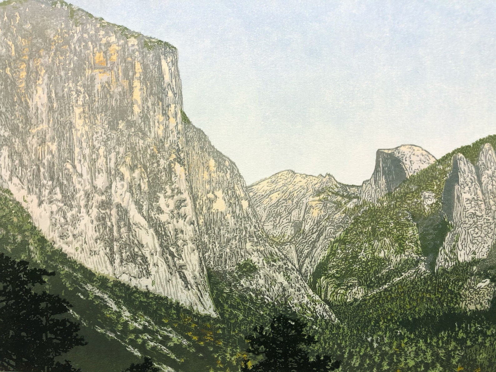 THE INCOMPARABLE VALLEY - Fine Art Linocut Relief Print, Original Art ...