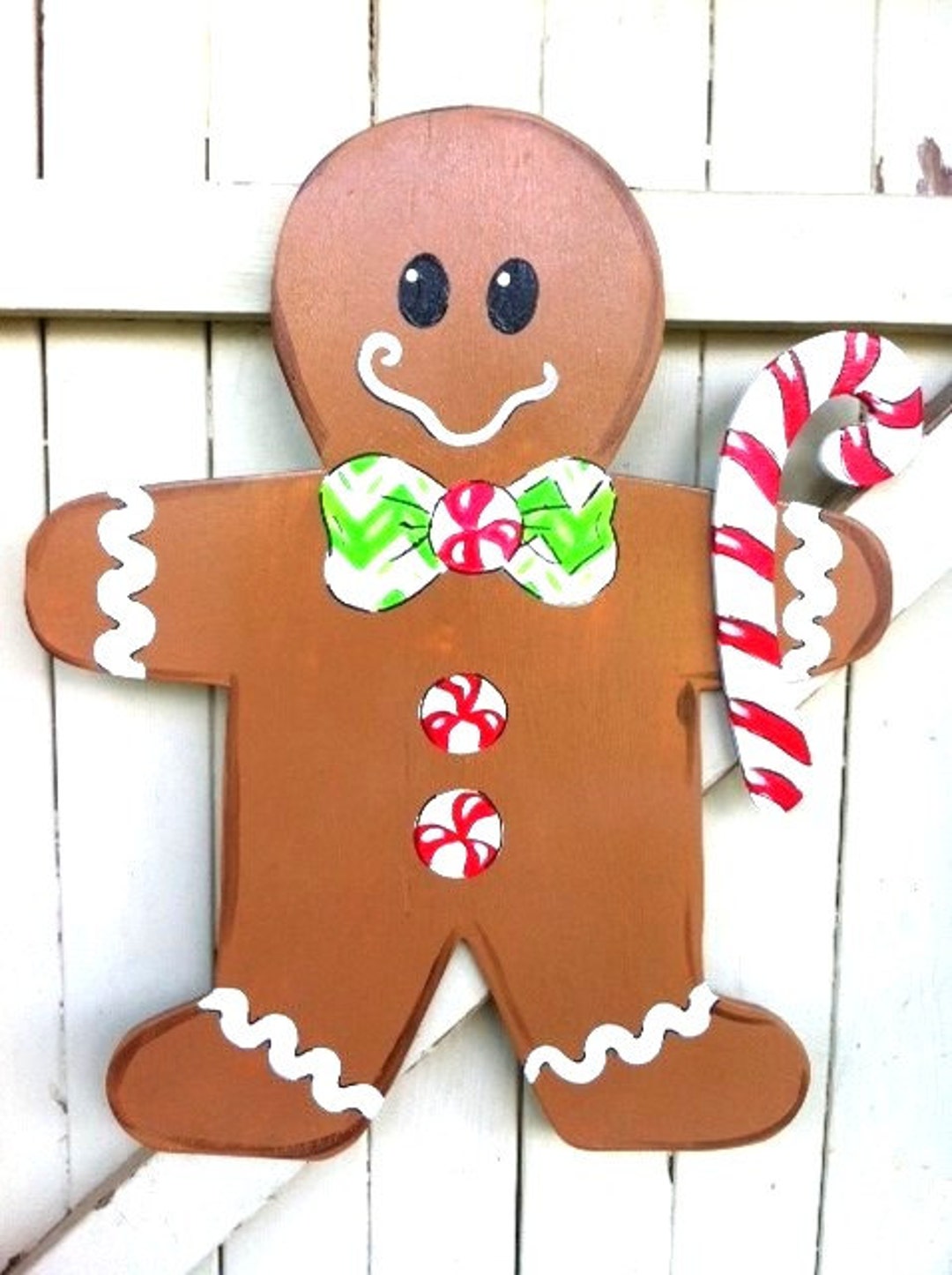 Gingerbread Man Girl Wooden Door Hanger Christmas Whole Family - Etsy