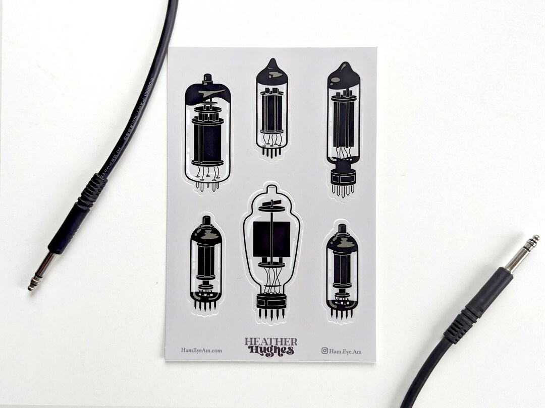Black & White Vacuum Tubes 4x6 Sticker Sheet Vector Illustration ...