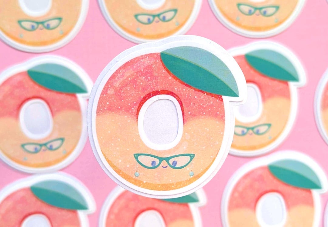 Fancy Sour Peach Ring Vinyl Sticker | 2"x2" | Cute Sour Candy Design ...