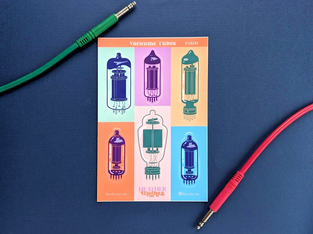 Colorful Vacuum Tubes Sticker Sheet | Bold Illustration | Stickers ...