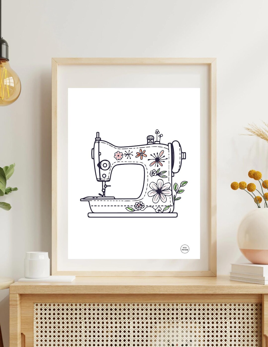 Vintage Sewing Machine Print - Etsy