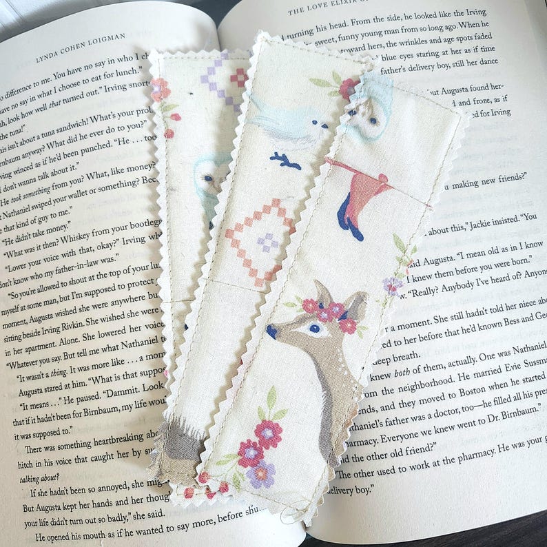 Fabric Bookmarks (set of 3) - Etsy