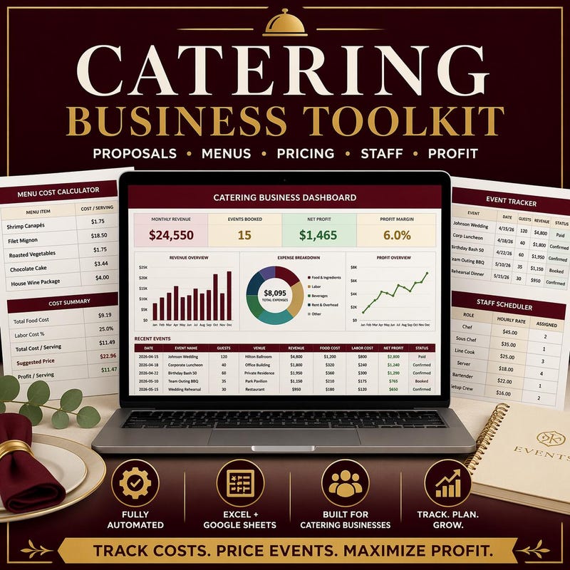 Catering Cost Template - Etsy