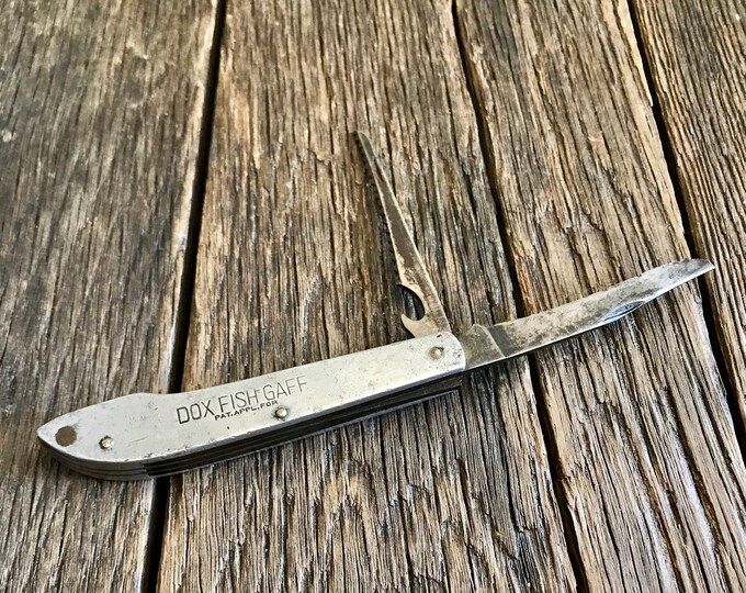 Rare Dox Fish Gaff Western States Pocket Knife - Vintage Aluminum Dox ...