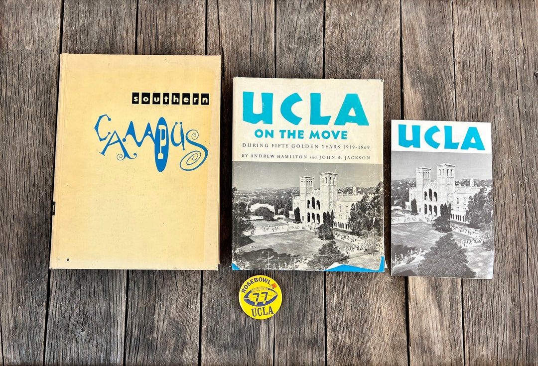 1951 UCLA Yearbook W/ 1977 Rose Bowl Pin and 1969 UCLA on the Move Book ...
