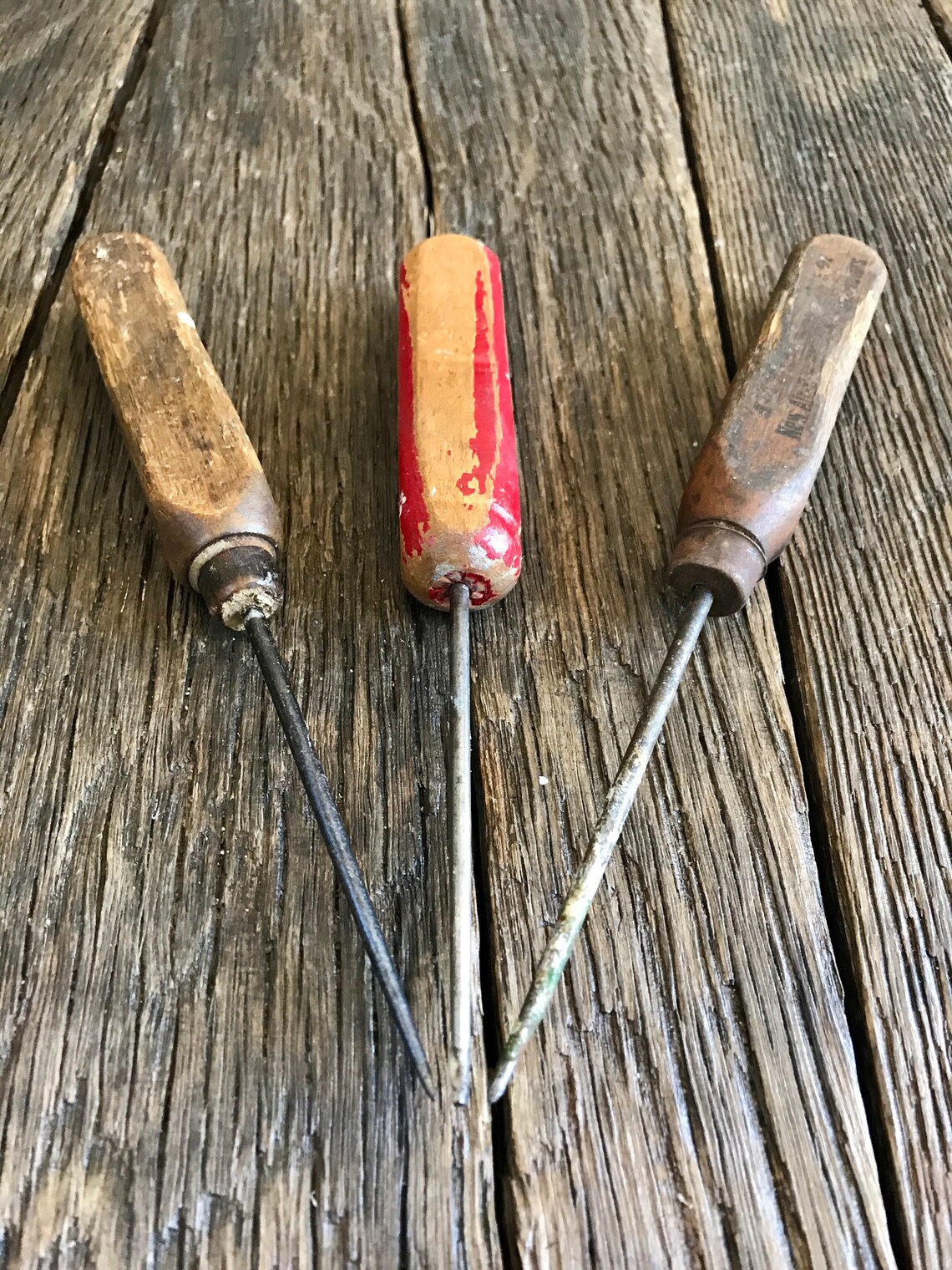 3 Vintage Icepicks Wood Handle Ice Picks Antique Ice Picks | Etsy