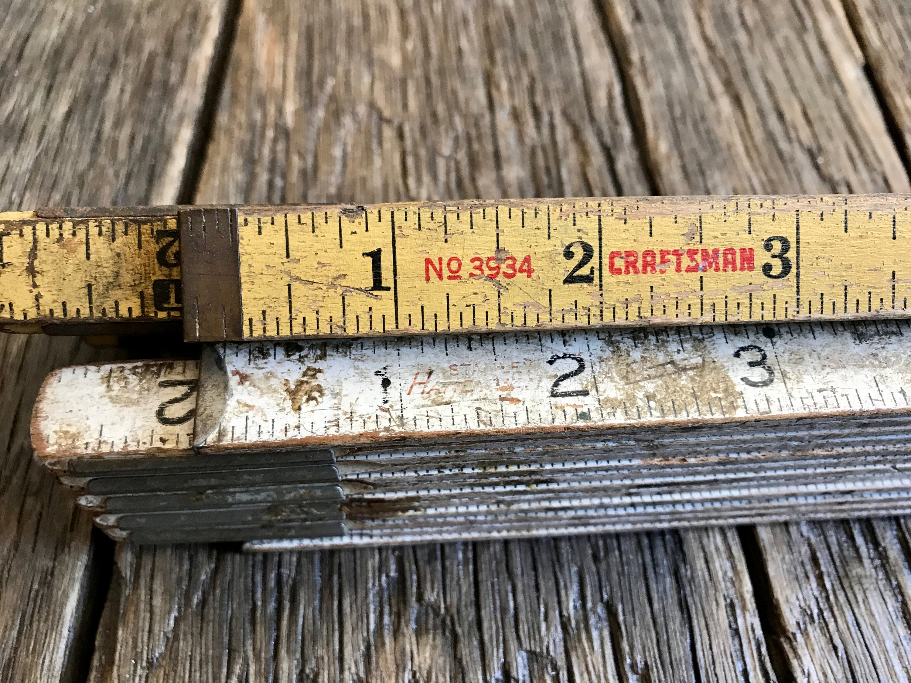 Vintage Folding Rulers 2 Wood and Metal Folding Rulers - Etsy