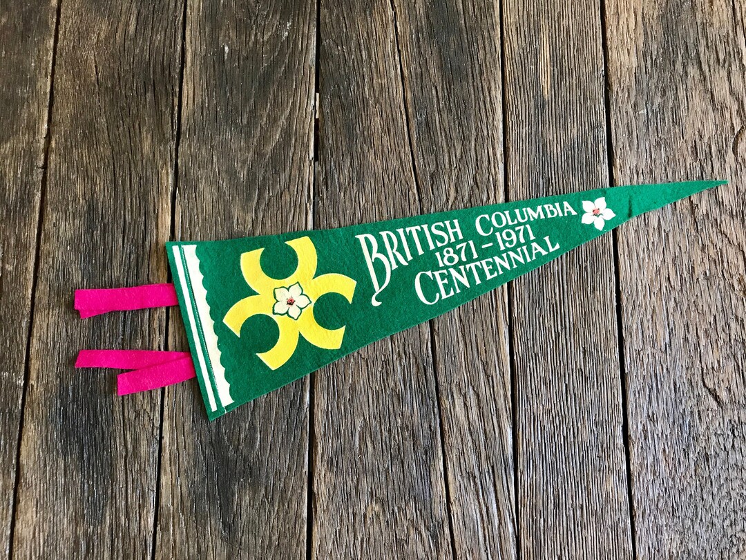 Vintage British Columbia Pennant - 1970's British Columbia Centennial ...