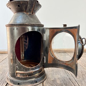 Vintage Iraqi Army Lantern With Red and Green Glass Lenses - 14" T ...