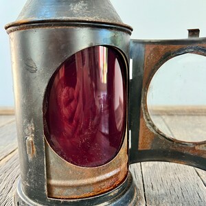 Vintage Iraqi Army Lantern With Red and Green Glass Lenses - 14" T ...